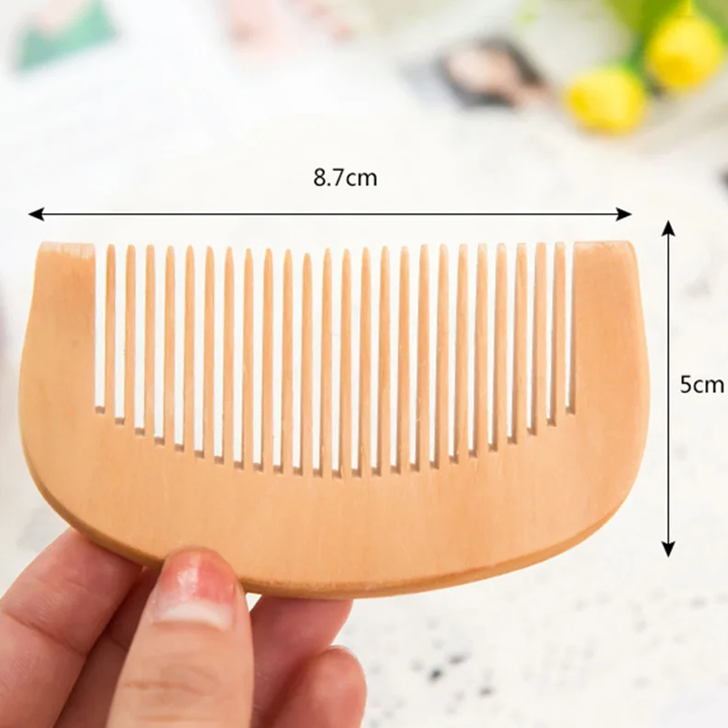 Natural Peach Wood Classic D Shaped Hand Held Comb – erda.co.nz